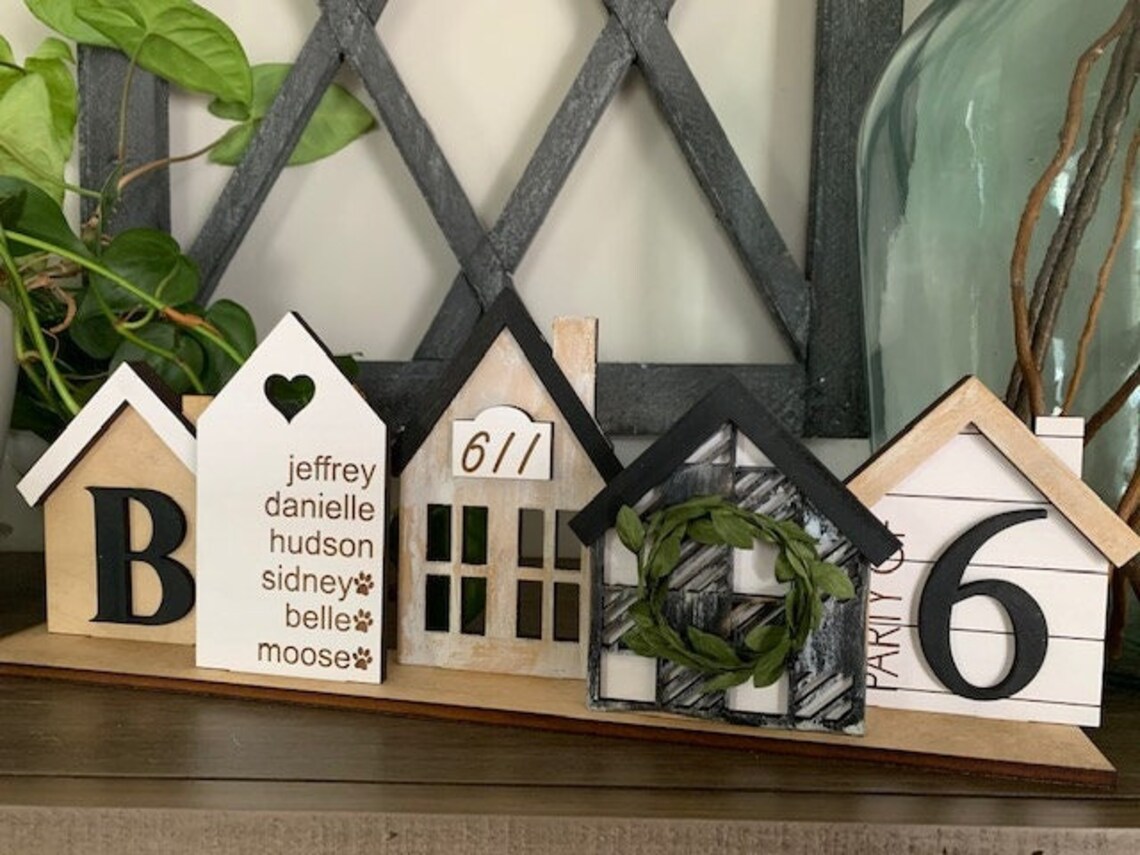 Personalized Tiny Homes Shelf Sitter Custom Home Sign Custom - Etsy