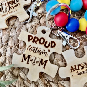 Autism Wristlet Keychain, Proud Autism Mom Keychain, Teacher Keychain ...