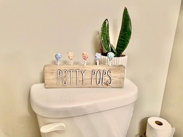 Potty Pops Wood Sign; Potty Training, Bathroom Decor, Potty Training ...