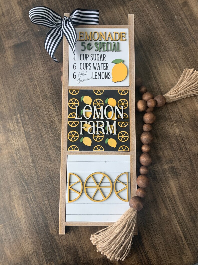 Interchangeable Leaning Ladder & Lemon Set Lemon Decor - Etsy