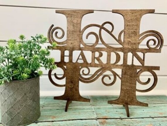 Wood Monogram Sign Laser Cut Sign Laser Cut Home Decor | Etsy