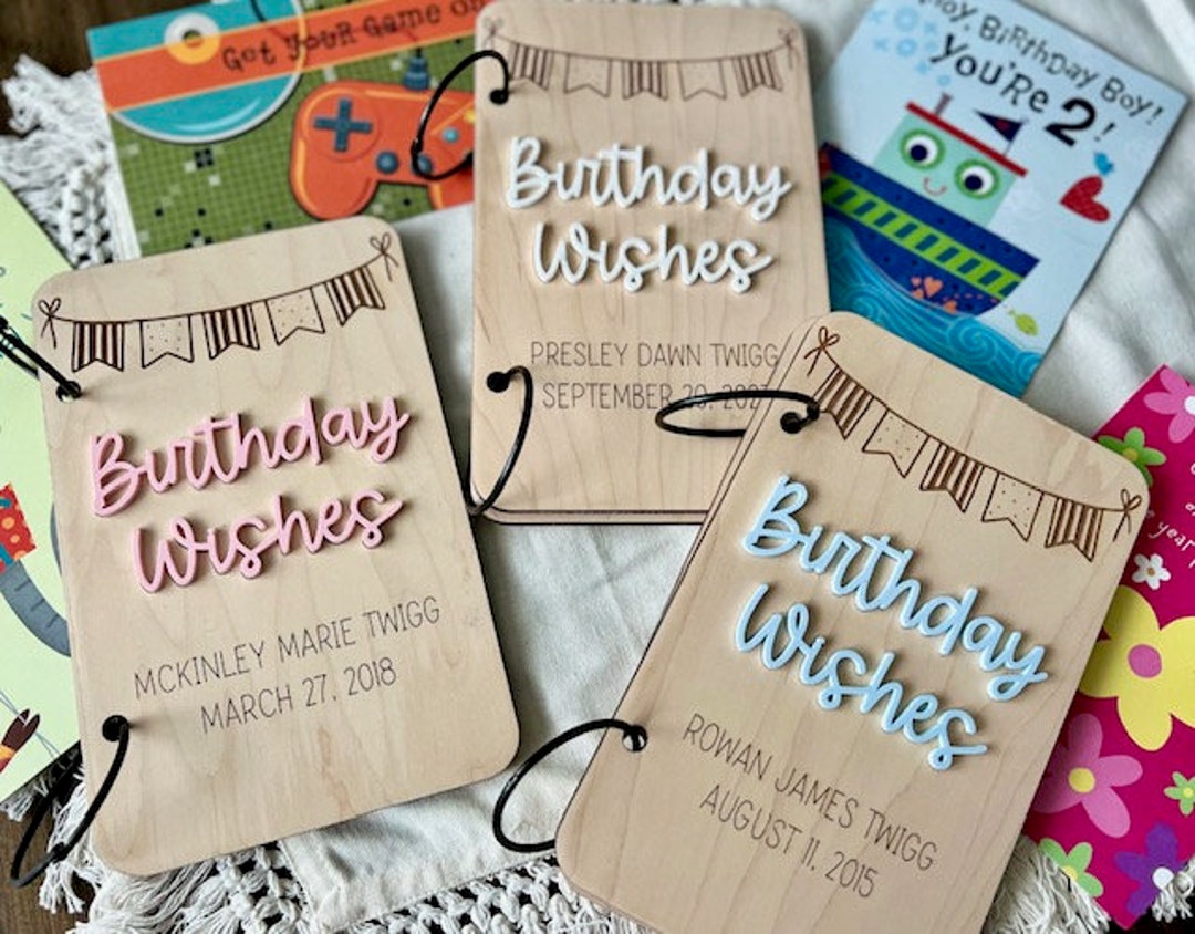 Personalized Birthday Card Holder, Card Organizer, Kids Birthday ...