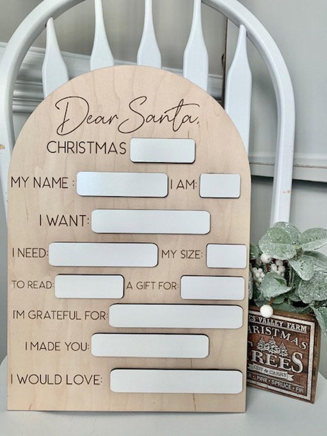 Dear Santa Erasable Sign Santa Sign Christmas Memory Sign - Etsy
