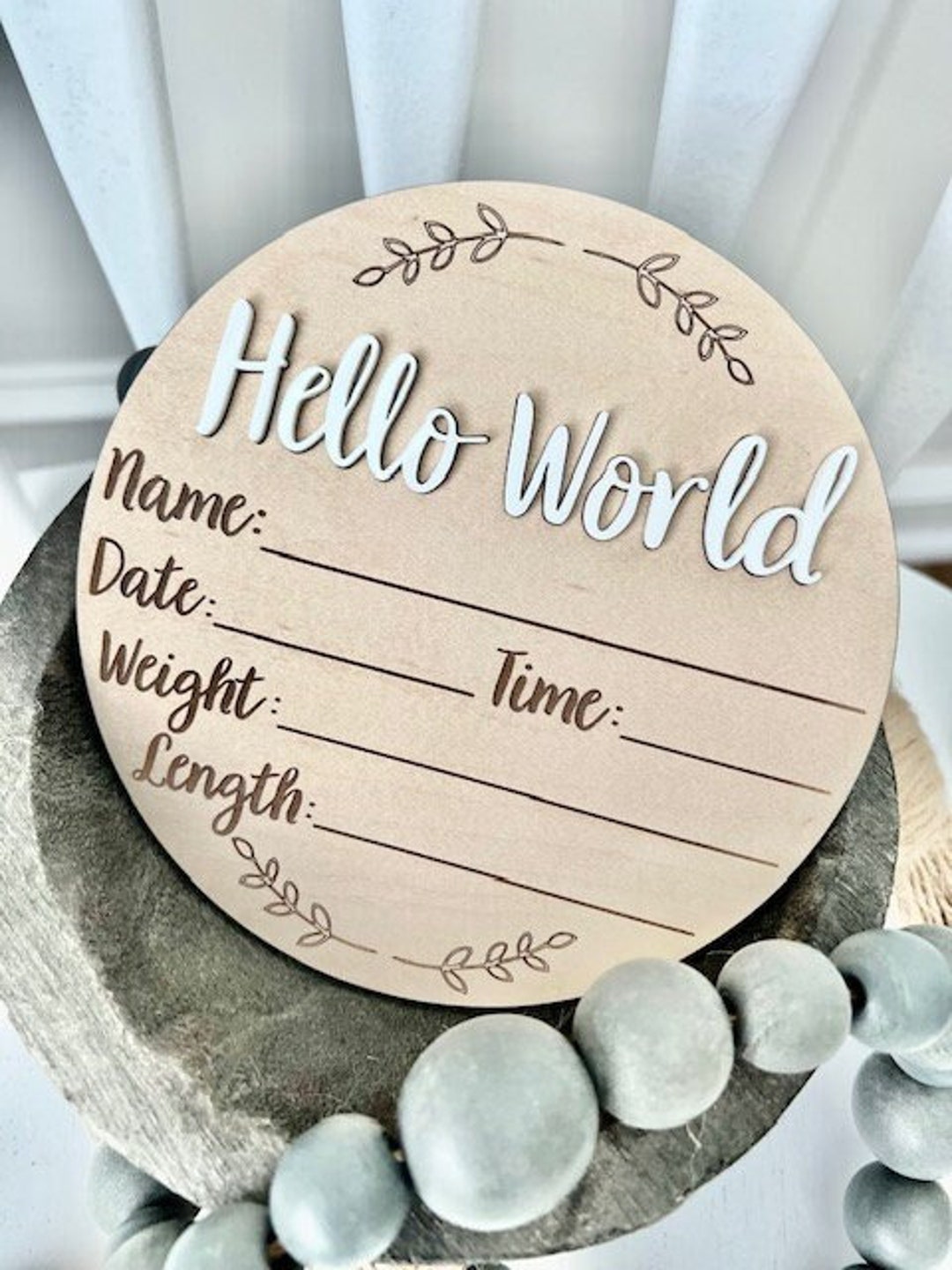 Hello World, Birth Announcement Sign, Newborn Baby Sign, Birth Stats ...