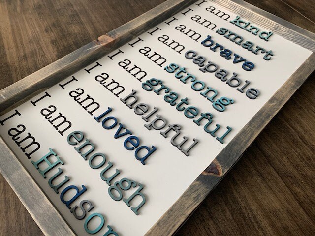 Personalized Words of Affirmation Sign; Encouragement Sign, First ...
