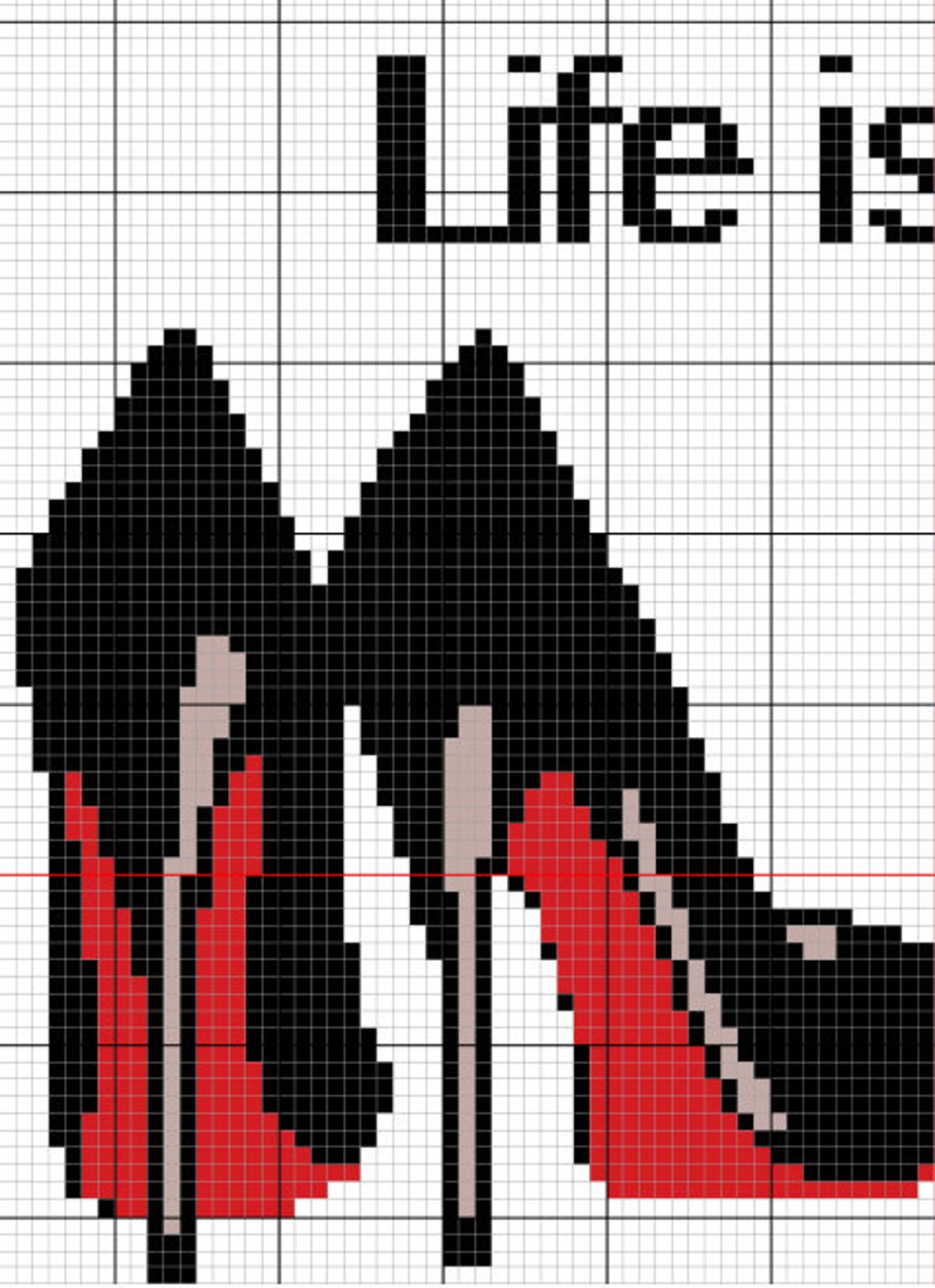 High Heels Cross Stitch Pattern: Inspirational Quote (PDF) - Etsy