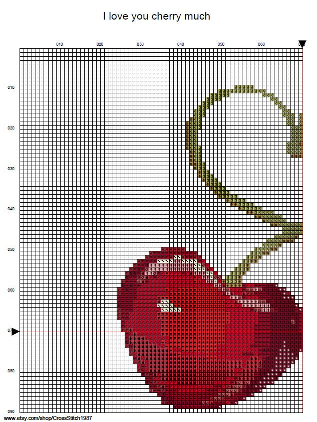 Cherry Cross Stitch Pattern Fruit Cross Stitch Chart Instant - Etsy