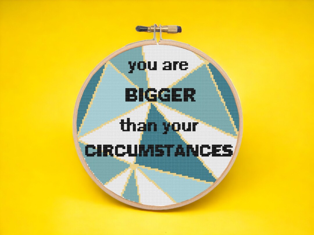 Inspirational Quote Cross Stitch Pattern: Turquoise Mosaic (digital ...