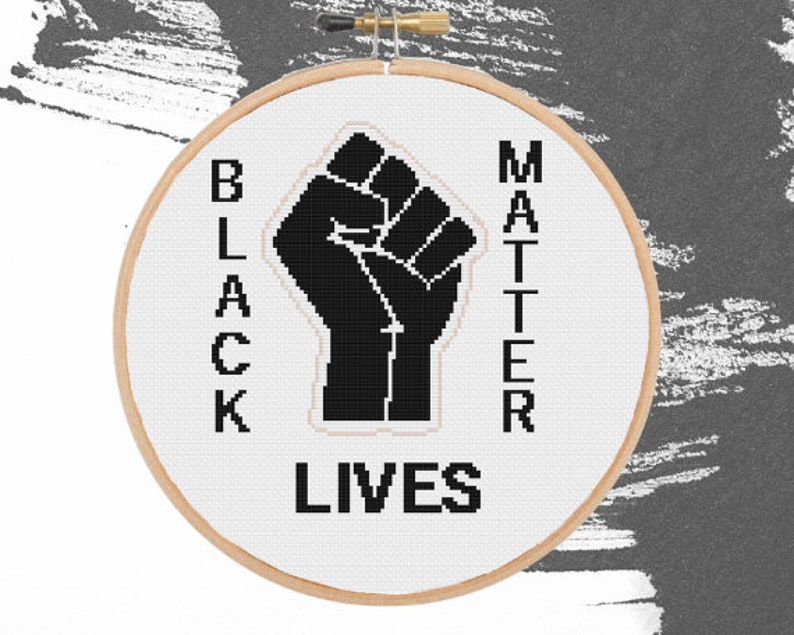 Black Lives Matter Cross Stitch Pattern PDF BLM Easy Cross Stitch ...