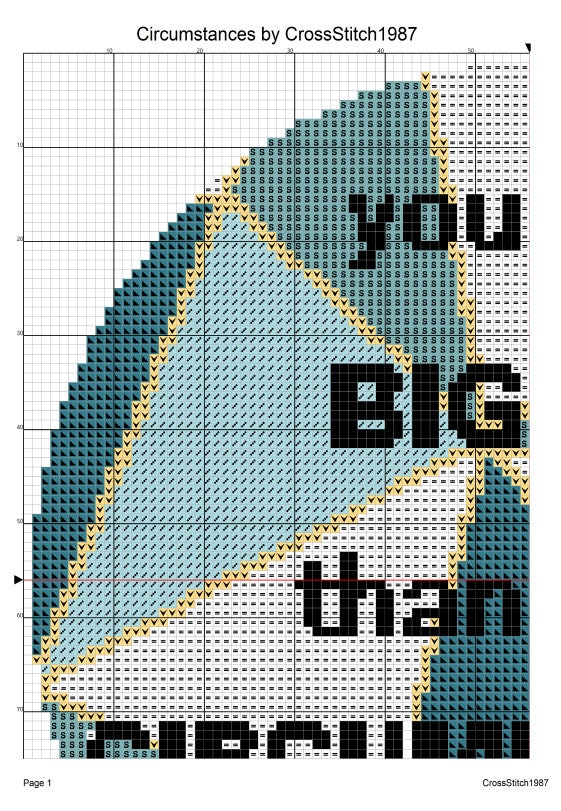 Inspirational Quote Cross Stitch Pattern: Turquoise Mosaic (digital ...