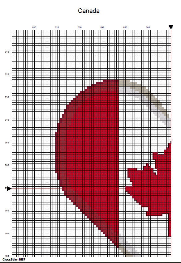 Canada Cross Stitch Pattern PDF Canada Flag Cross Stitch - Etsy