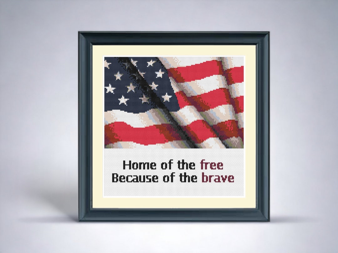 American Flag Counted Cross Stitch Pattern PDF 4th of July Cross Stitch ...