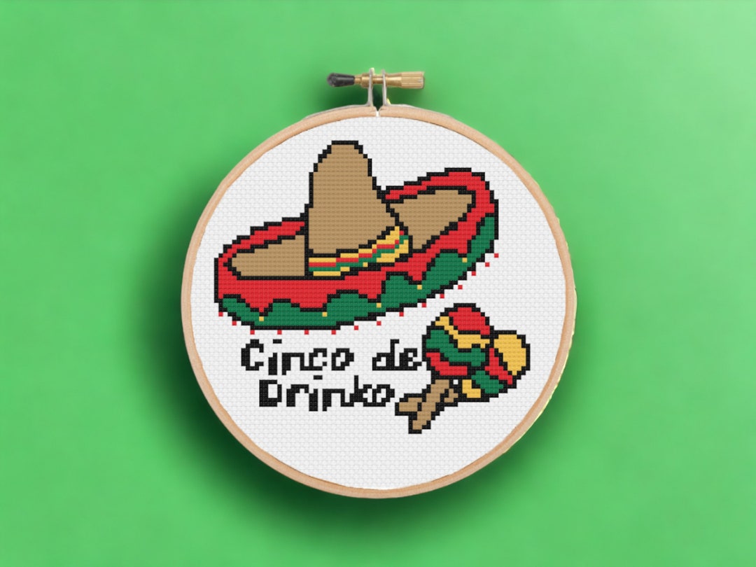 Cinco De Mayo Cross Stitch Pattern Maraca Cross Stitch Chart Mexican ...