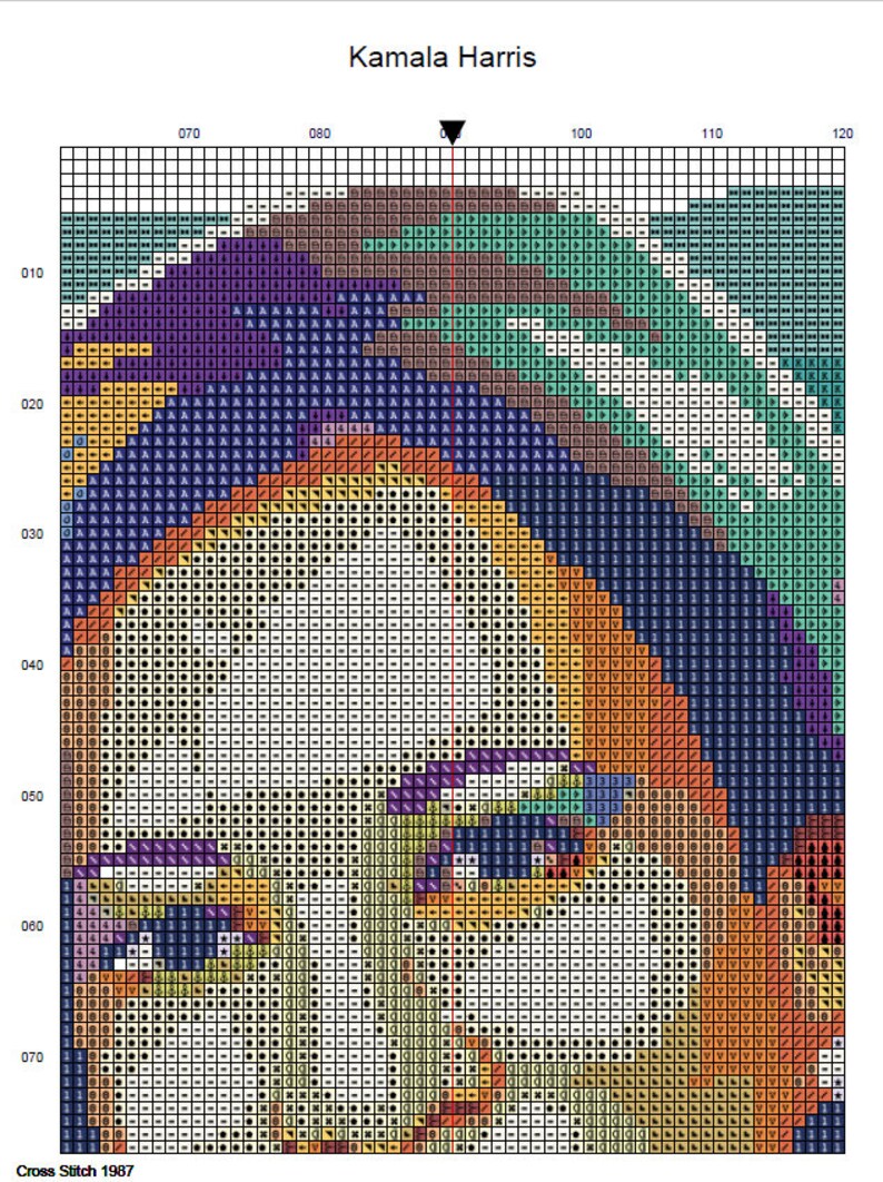 Kamala Harris Cross Stitch Pattern PDF | Counted Cross Stitch Pattern ...