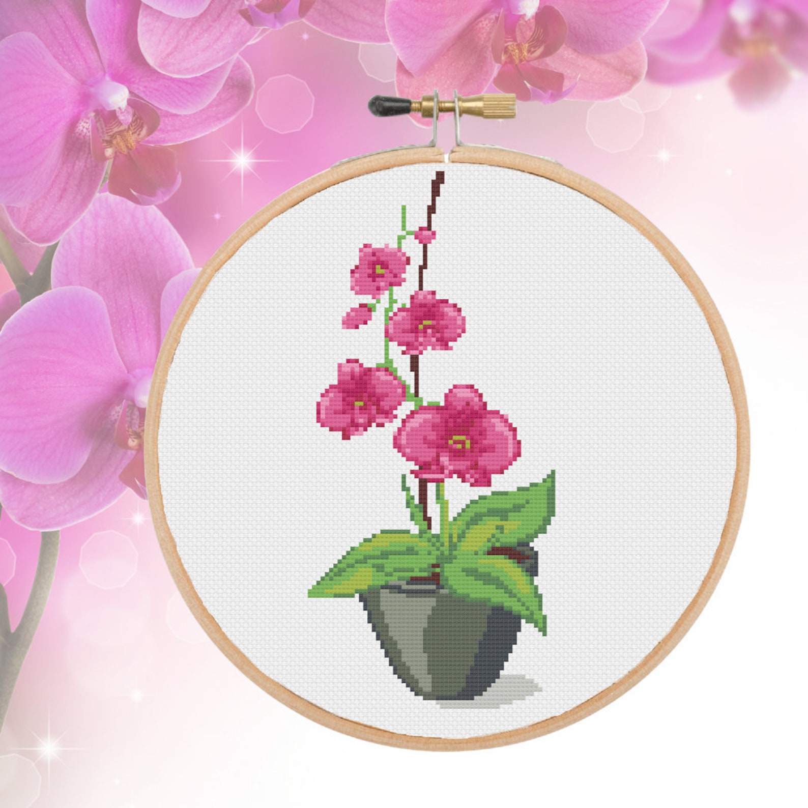 Orchid Counted Cross Stitch Pattern PDF Flower Cross Stitch Pattern ...