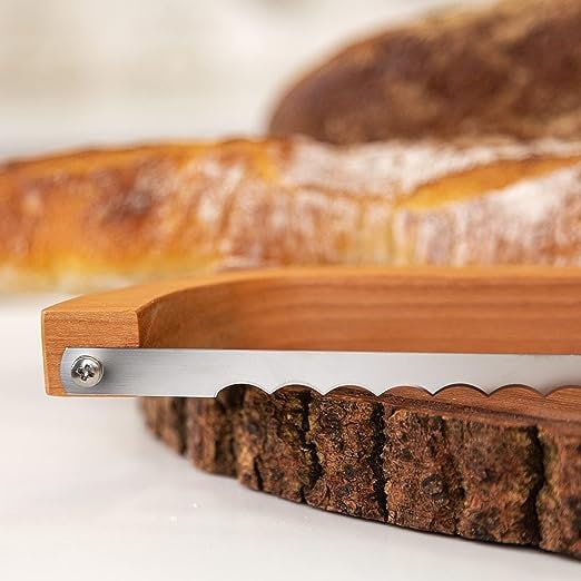 Bread Knife With Turned Handle and Serrated Stainless Blade - Etsy