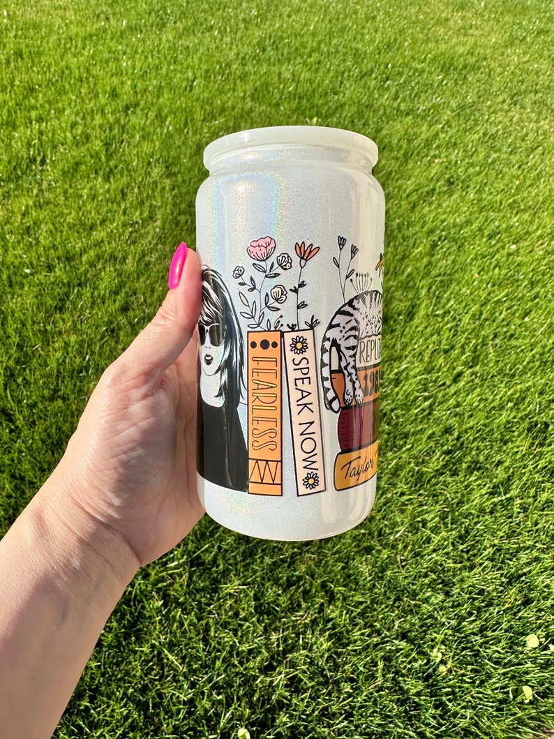 Taylor Swift Inspired, Taylor Swift, Iced Coffee Cup, Glass Coffee Cup ...