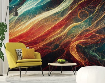 Abstract Pink Wallpaper With Cloud, Nursery Wall Mural, Removable, Self ...