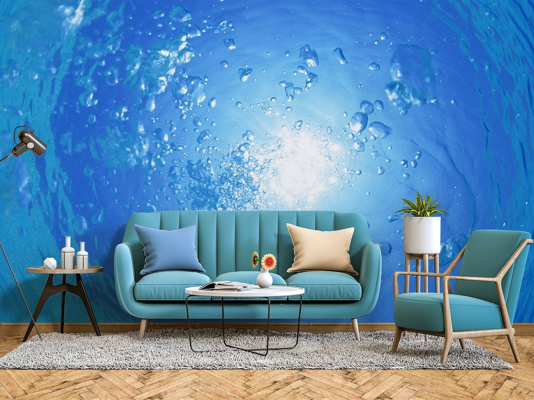 Bubbles Underwater Wallpaper, Wall Mural, Removable Wallpaper, Self ...