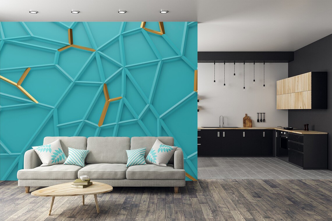 Abstract Geometric Wallpaper Wall Mural Removable Wallpaper | Etsy