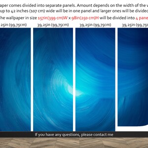 Abstract Blue Wallpaper, Blue Ocean, Wall Mural, Self Adhesive (peel ...