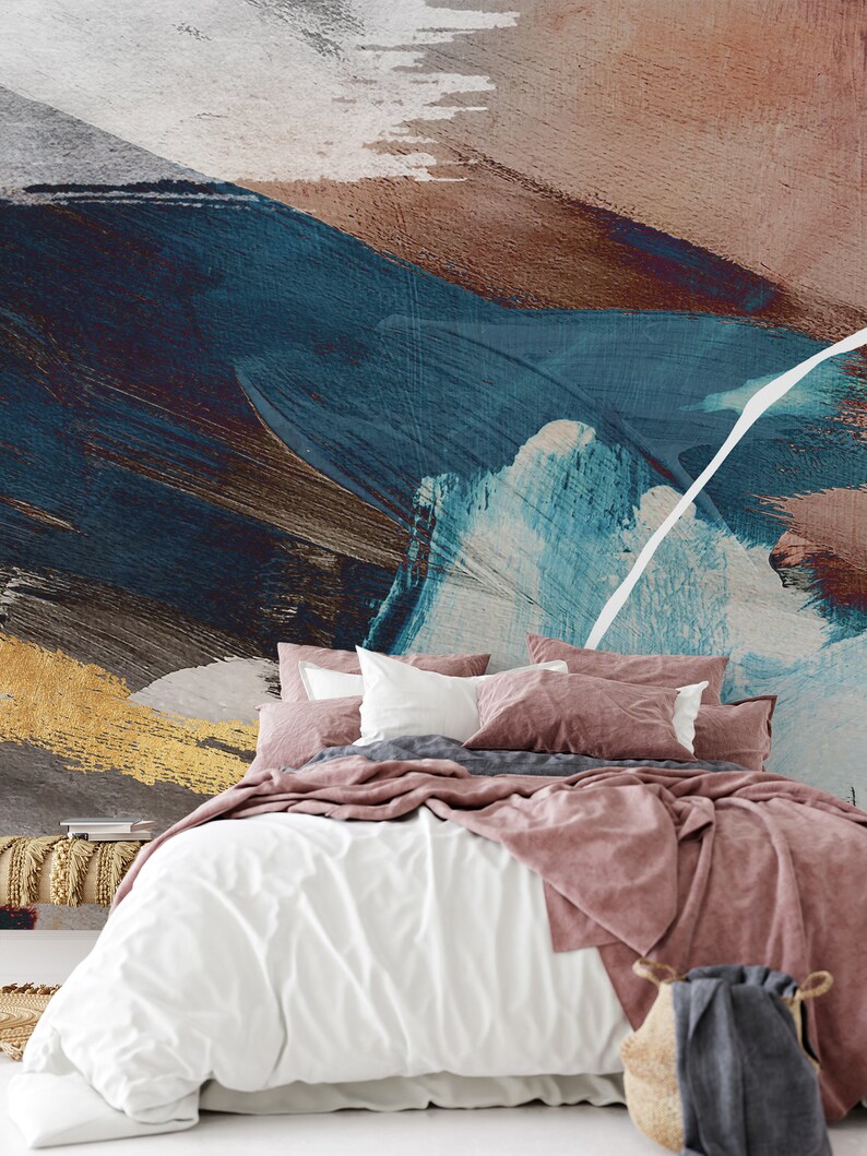 Abstract Art Wallpaper, Abstract Shapes, Wall Mural, Self Adhesive ...