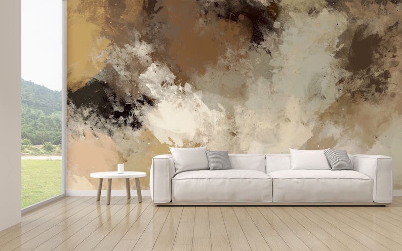 Geometric Wallpaper, Modern Abstract Art, Wall Mural, Removable ...
