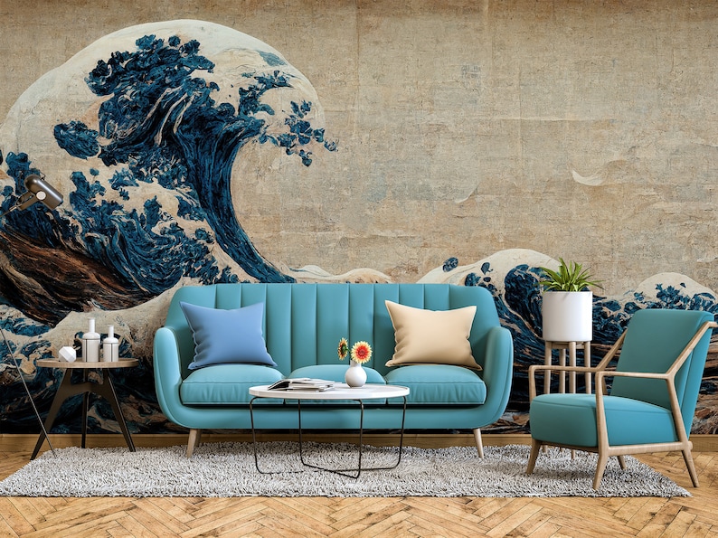 Ocean Wave Wallpaper Wall Mural Removable Self Adhesive - Etsy