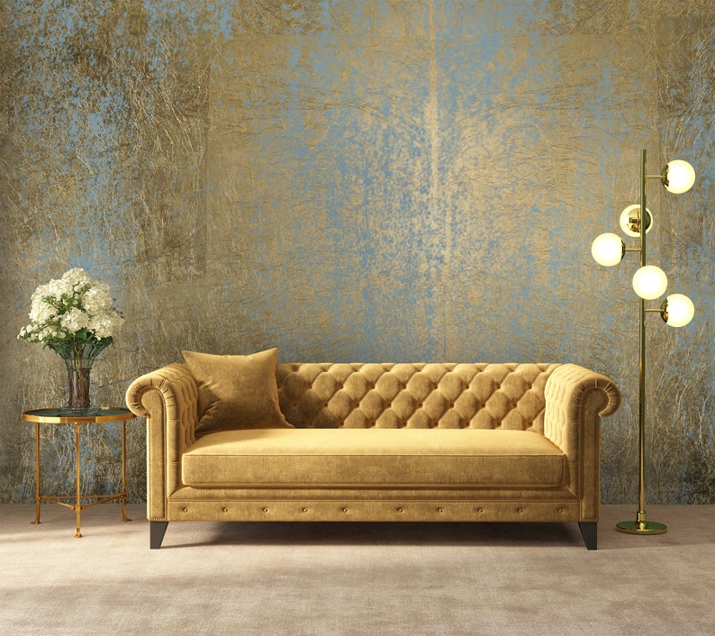 Scratched Grunge Yellow Non Metallic Matte Wallpaper - Etsy