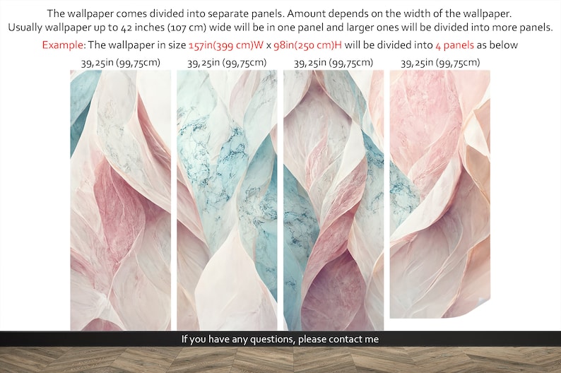 Pastel Wallpaper, Abstract Luxury Marble, Wall Mural, Removable, Self ...