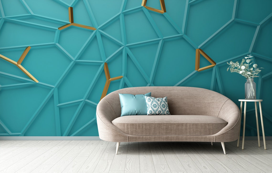 Abstract Geometric Wallpaper Wall Mural Removable Wallpaper | Etsy