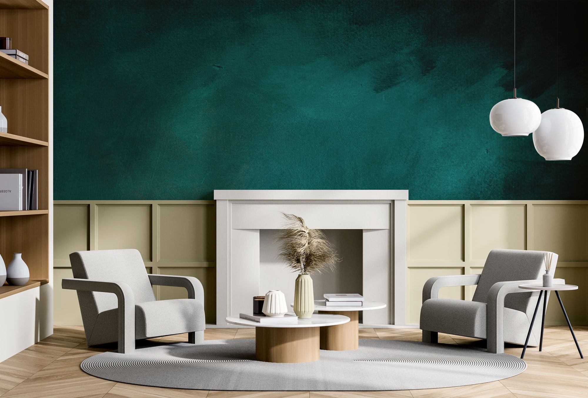 Dark Green Abstract Wallpaper Wall Mural Removable - Etsy