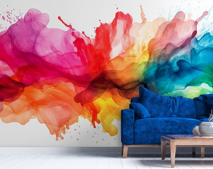 Abstract Colorful Floral Wallpaper | Wall Decor | Home Renovation ...