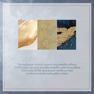 White and Matte Gold Marble Wallpaper, Luxury Design, Wall Mural ...