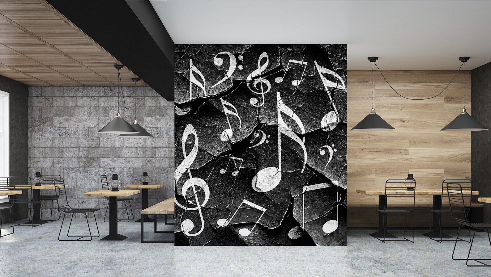 Music Wallpaper Grunge Cracked Musical Notes Removable - Etsy