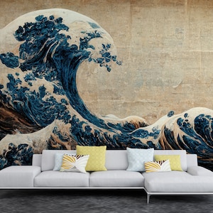 Ocean Wave Wallpaper, Wall Mural, Removable, Self Adhesive (peel&stick ...