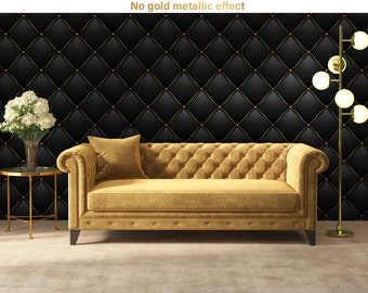 Luxury Floral Wallpaper, Gold Geometric, Leaves, Wall Mural, Peel and ...