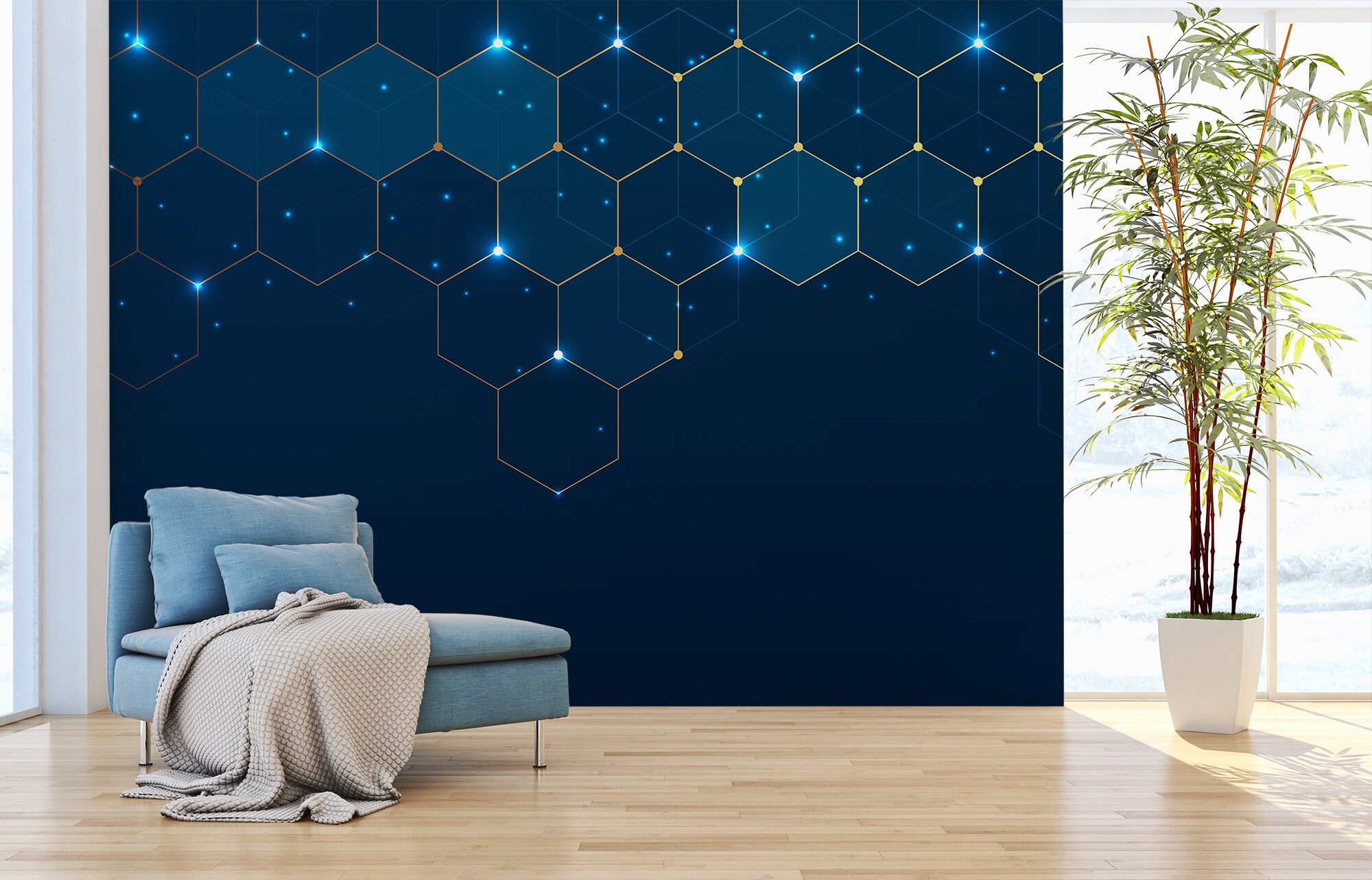 Abstract Wallpaper, Cube, Hexagon, Wall Mural, Removable Wallpaper ...