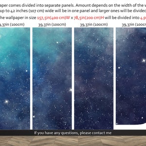 Blue Watercolor Space Wallpaper, Removable Wallpaper, Self Adhesive ...