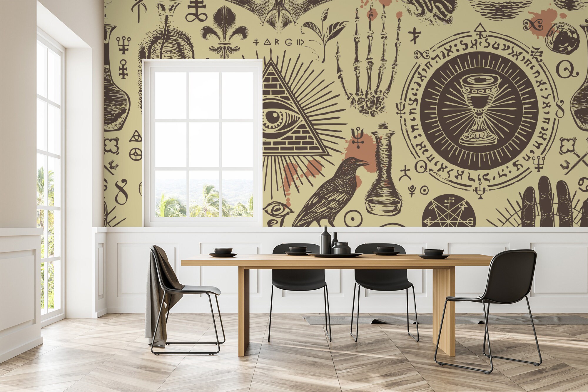 Vintage Abstract Wallpaper, Occultism, Satanism and Witchcraft, Wall ...