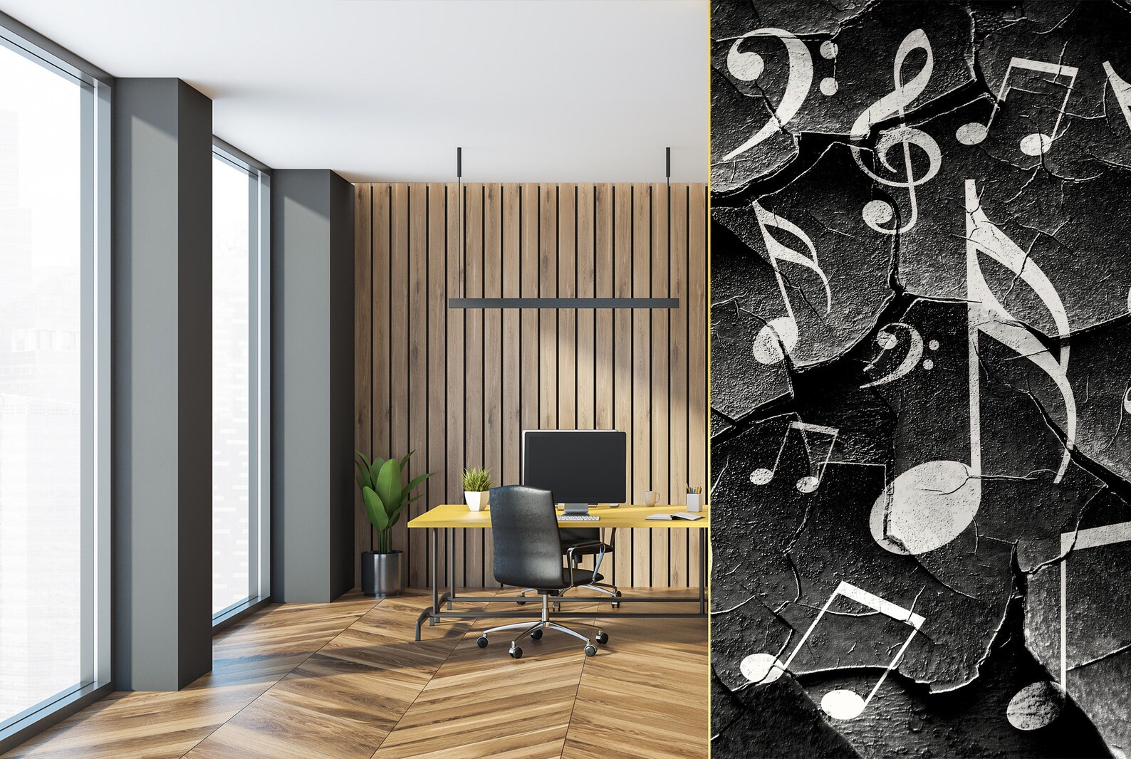 Music Wallpaper Grunge Cracked Musical Notes Removable - Etsy