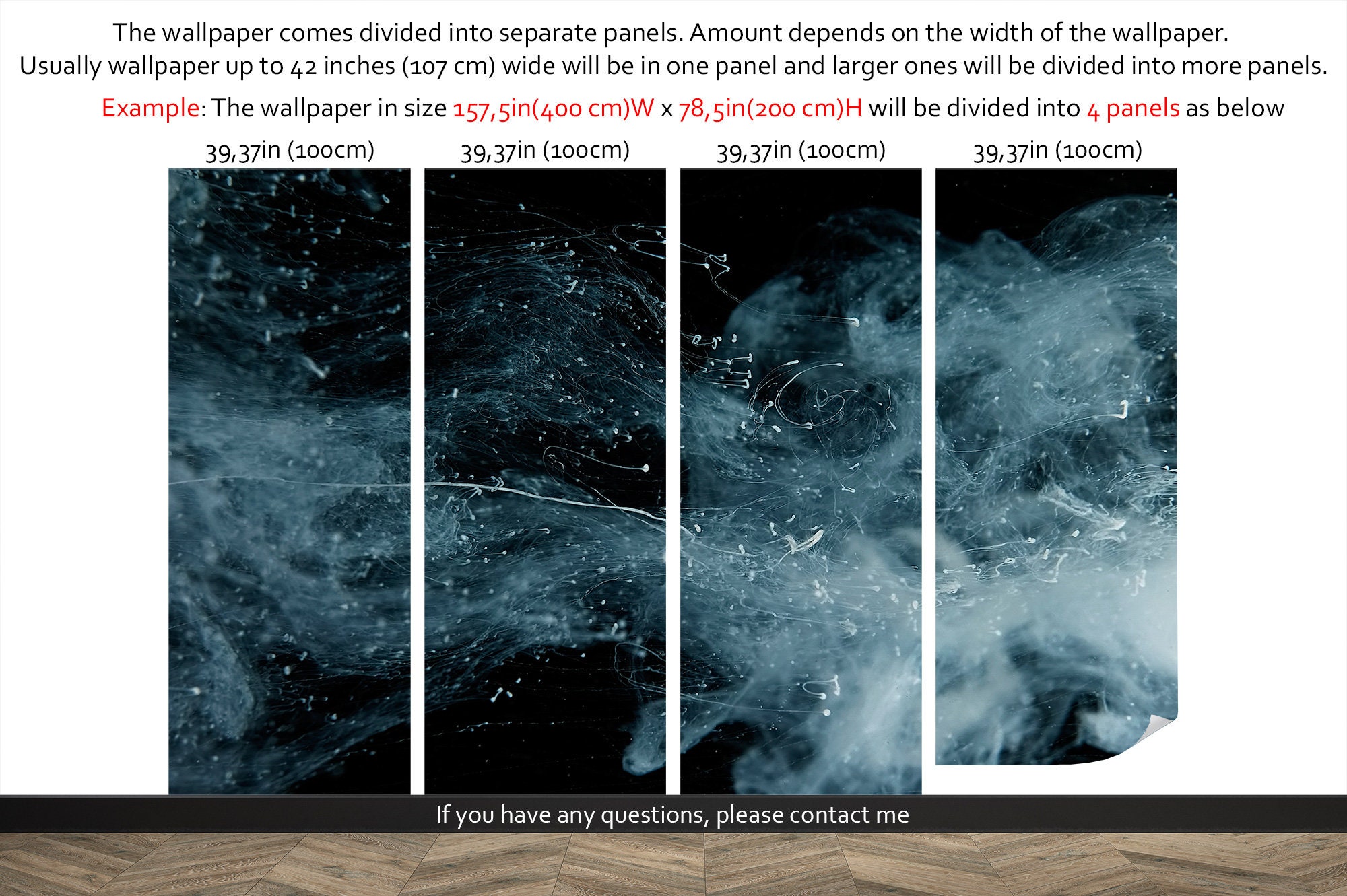 Beautiful Wallpaper White Cloud of Ink Wall Mural Removable - Etsy