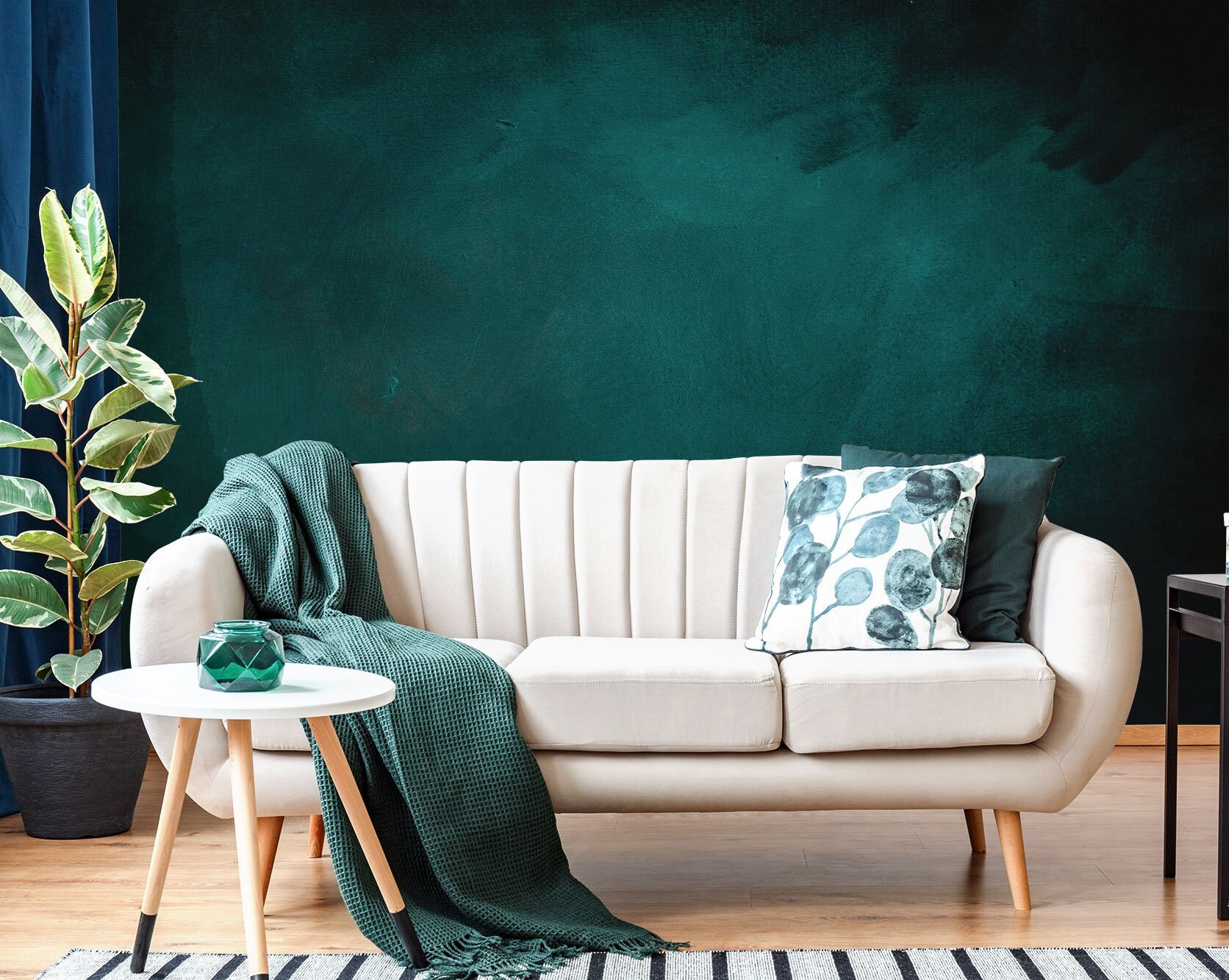 Dark Green Abstract Wallpaper Wall Mural Removable - Etsy