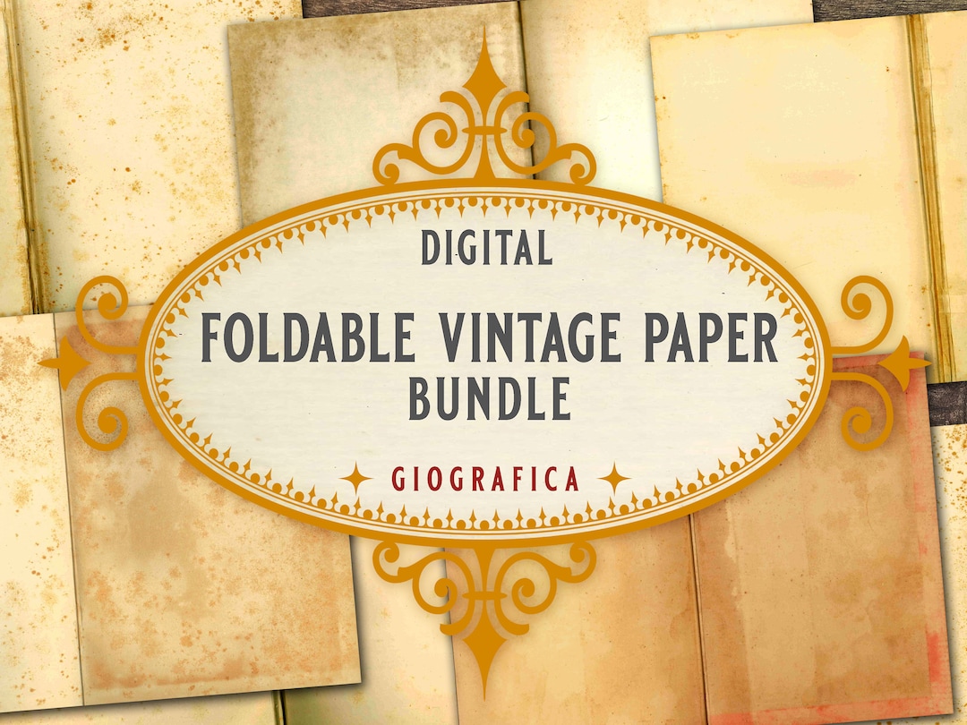 Aged Paper Texture Bundle: Foldable Vintage Scrapbook Pages (digital ...