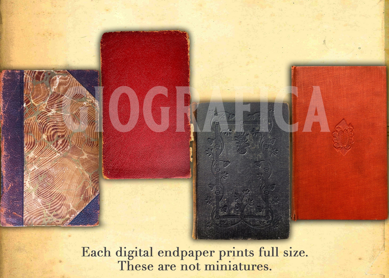 Antique Book Cover Textures, Printable Book Cover, Vintage Book ...