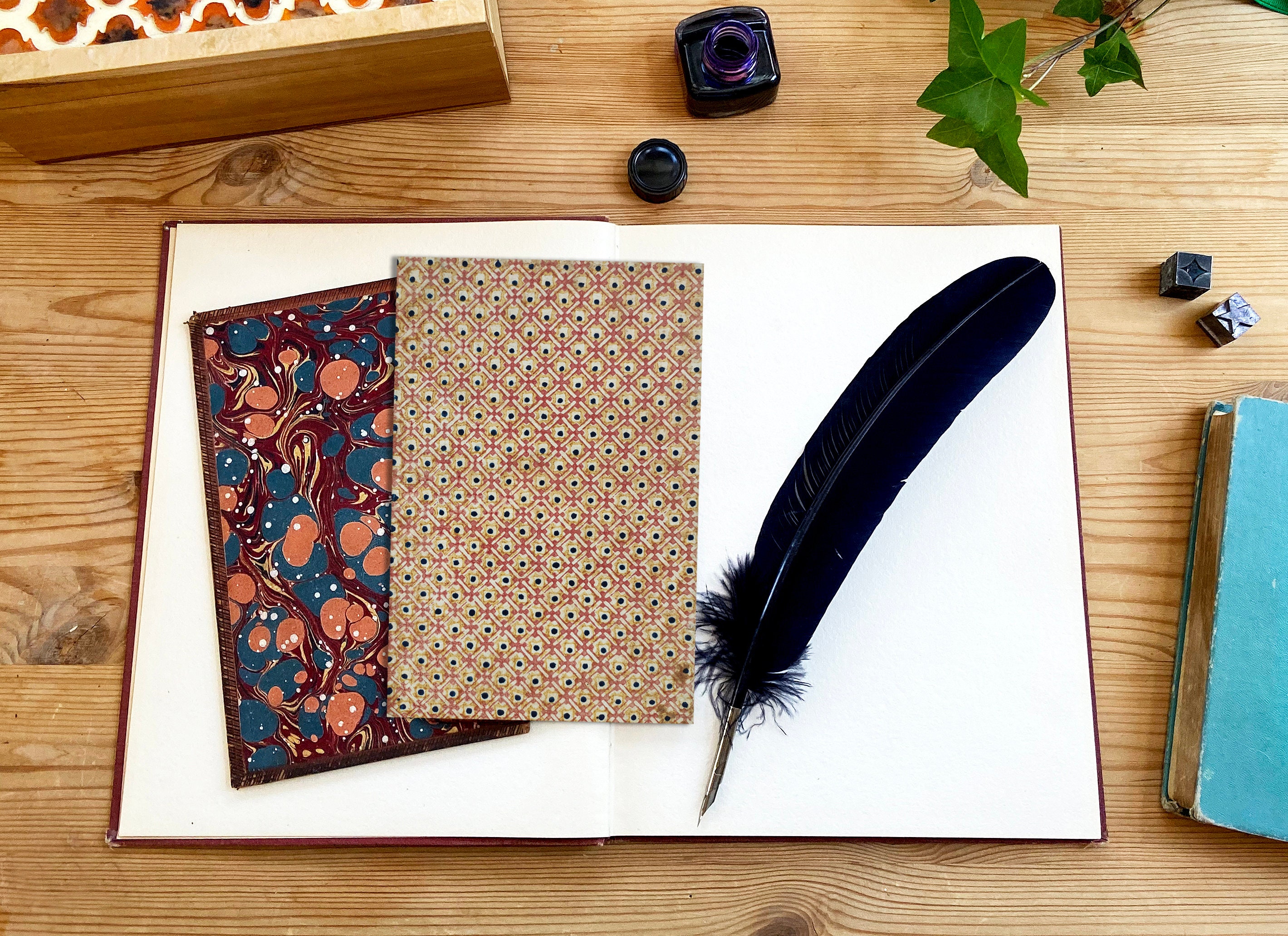 Antique Book Cover Printable: Victorian Checker Print (digital Download ...