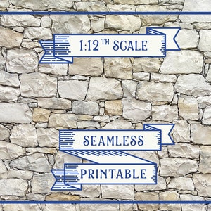 White Dry-stacked Stone Retaining Wall, Printable Dollhouse Wall 1:12 ...