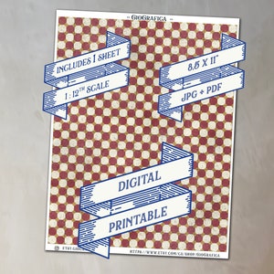 AGED Retro Mosaic Floor, Dollhouse Floor 1/12, Miniature Printable ...