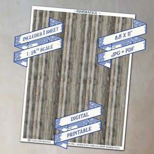 Printable Barn Floorboards: 1/24 Scale Dollhouse Miniature (digital ...