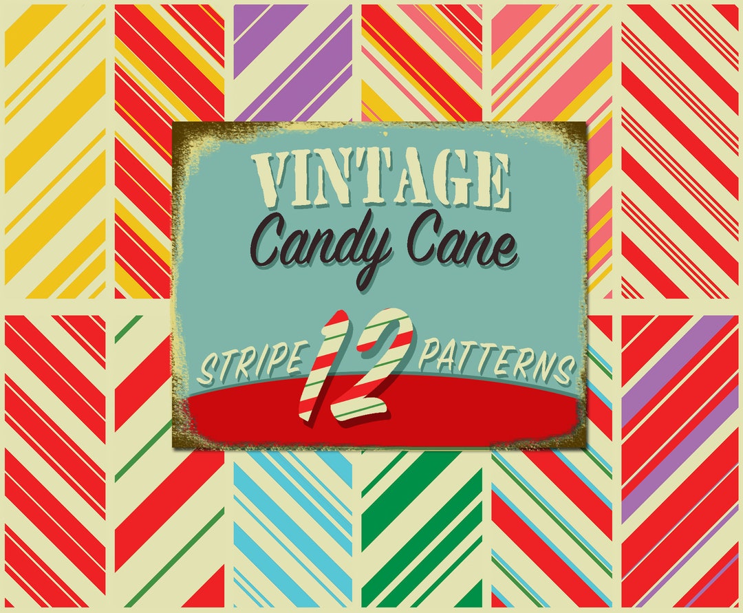 Vintage Candy Cane Stripe Pattern: Christmas Printable Paper (digital ...